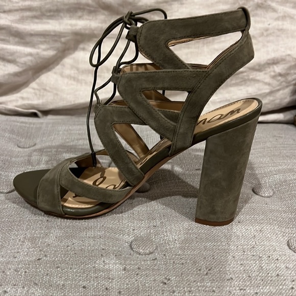 Sam Edelman | Shoes | Sam Edelman Olive Green Suede Heels 3 Size 7 ...